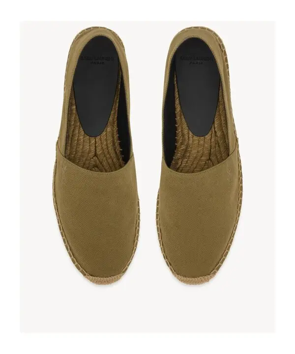 Saint Laurent Logo Embroidered Slip-on Espadrilles - Brown