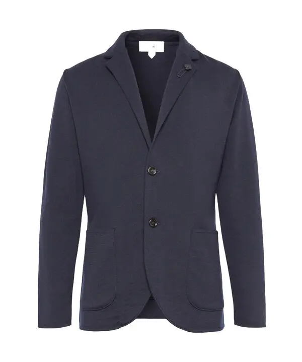 LARDINI Long-sleeved Collared Suit Jacket - Black