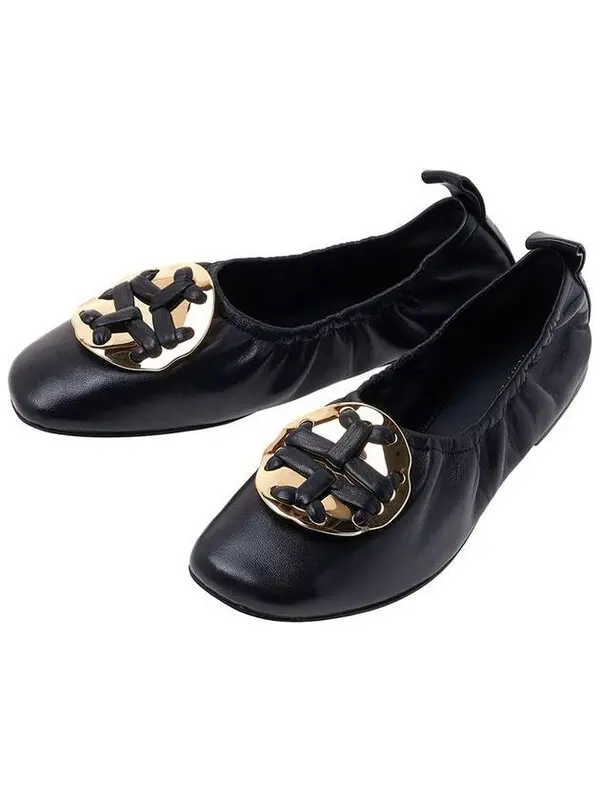 Tory Burch Woven Double T 10mm Ballerina Flats