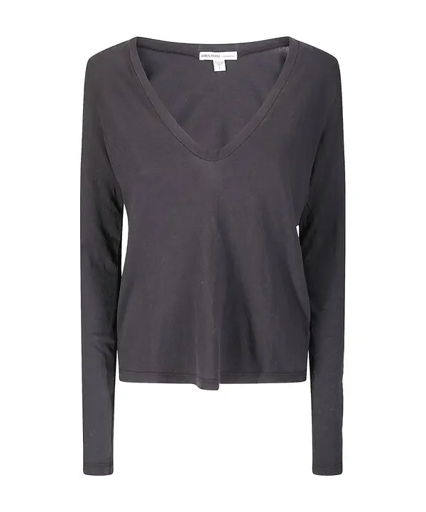 JAMES PERSE Deep V-neck Long Sleeve T-shirt