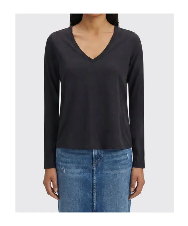 JAMES PERSE Deep V-neck Long Sleeve T-shirt