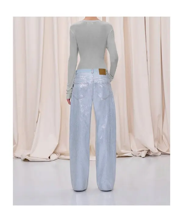 HAIKURE Bonnie Embellished Straight-leg Jeans - Gray