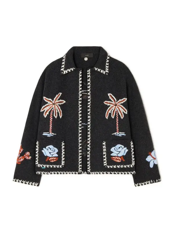 Alanui Embroidered Graphic Pattern Jacket - Black