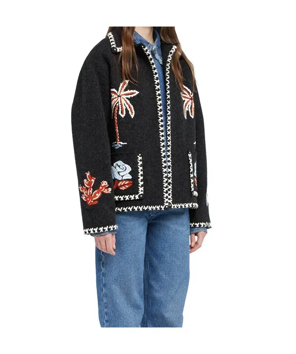 Alanui Embroidered Graphic Pattern Jacket - Black