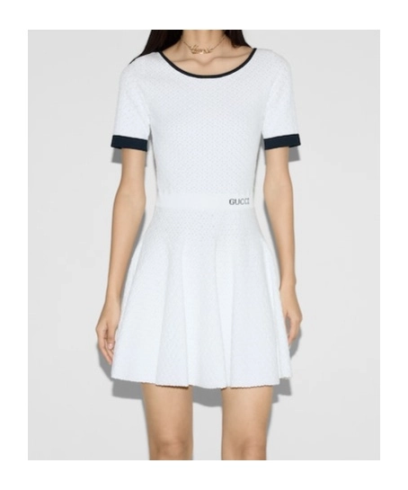 Gucci Logo Intarsia Knit Dress