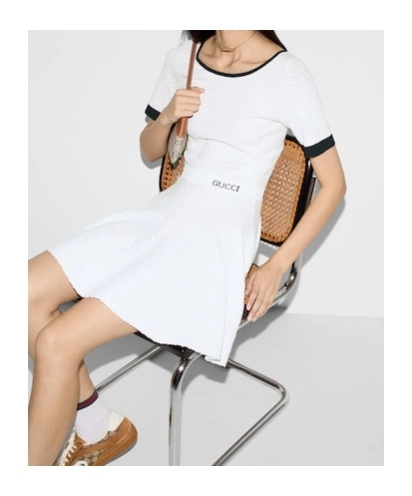 Gucci Logo Intarsia Knit Dress