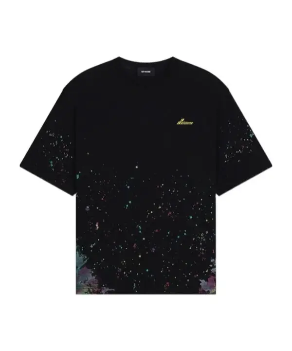 We11Done Paint-splatter Cotton T-shirt - Black