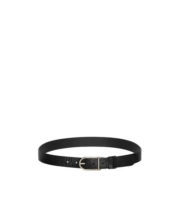 Gucci Embossed Monogram Belt - Black