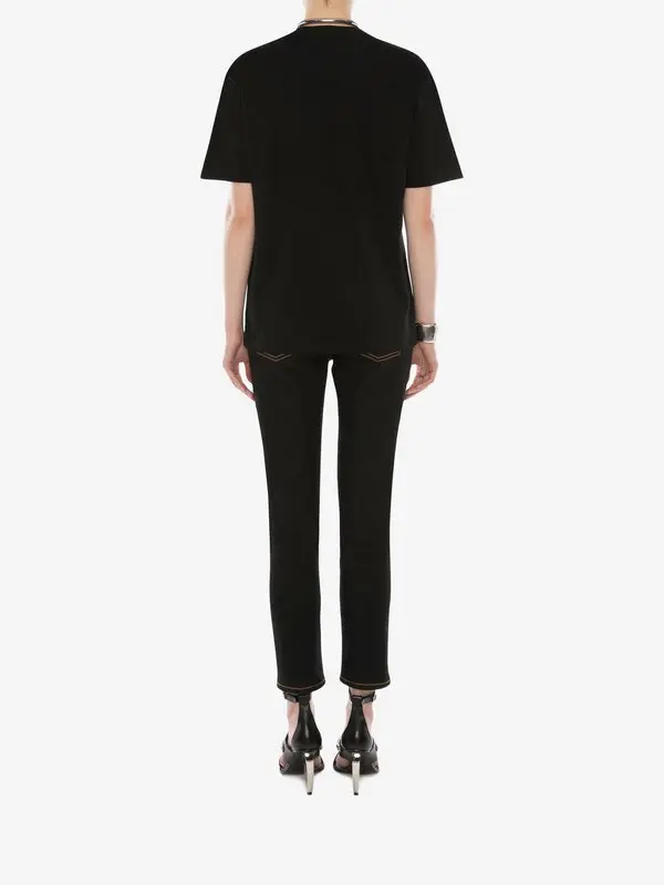 Alexander McQueen Short Sleeve T-shirt With Iris Skull Print