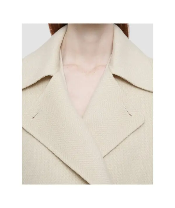 JOSEPH Navarre Double Face Wool Coat - Ivory