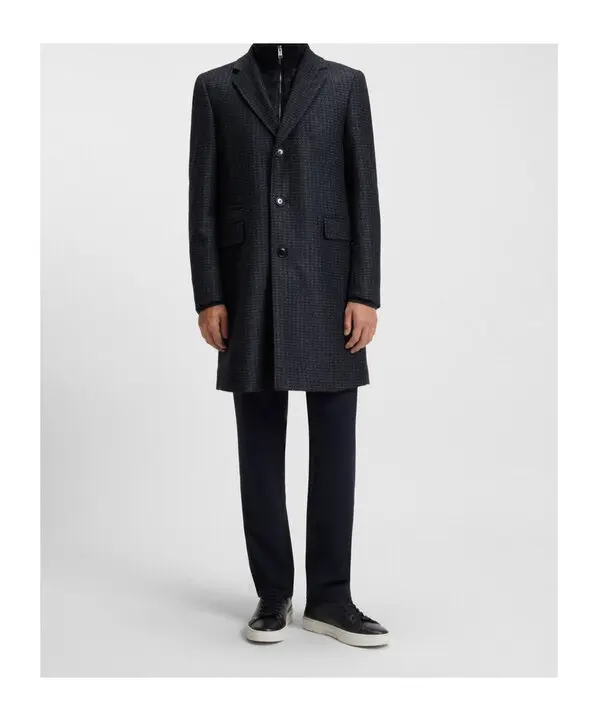 Hugo Boss Buttoned Coat - Dark Blue