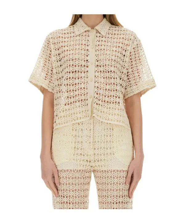ALYSI Macrame Short Sleeve Shirt