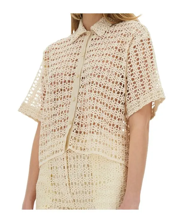 ALYSI Macrame Short Sleeve Shirt