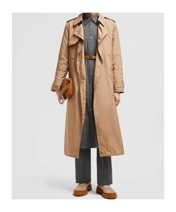 Moncler Barbetane Down Trench Coat - Camel/beige