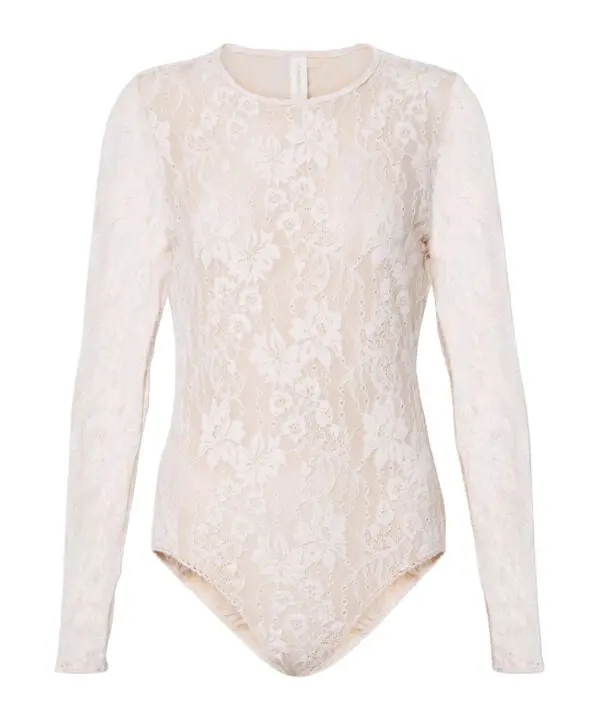 Zimmermann Lace Jumpsuit With Round Neck And Long Sleeves - Pink