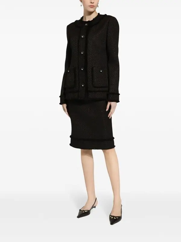 Dolce & Gabbana Frayed Detail Jacket - Black