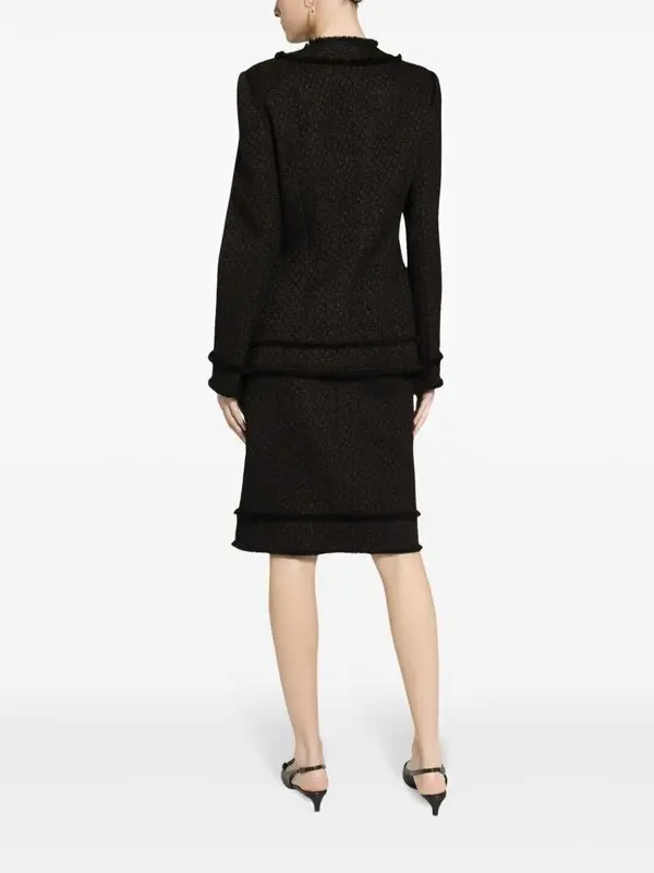 Dolce & Gabbana Frayed Detail Jacket - Black