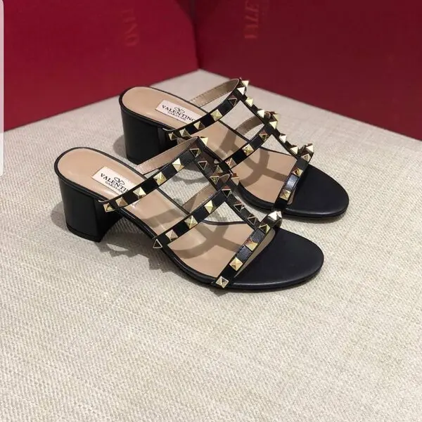 Valentino Garavani Rockstud Open Toe Caged Sandals - Black