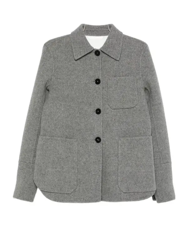 JIL SANDER Patch-pocket Button-front Jacket - Gray