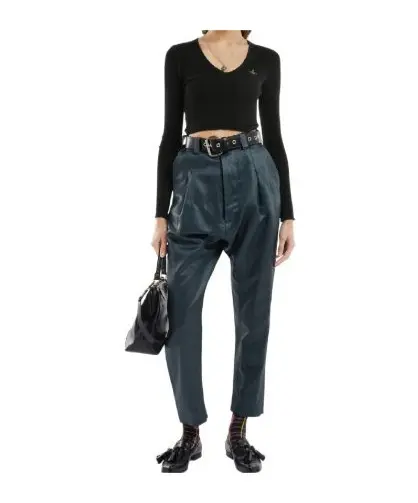 VIVIENNE WESTWOOD V-neck Long-sleeve Sweater With Saturn Logo
