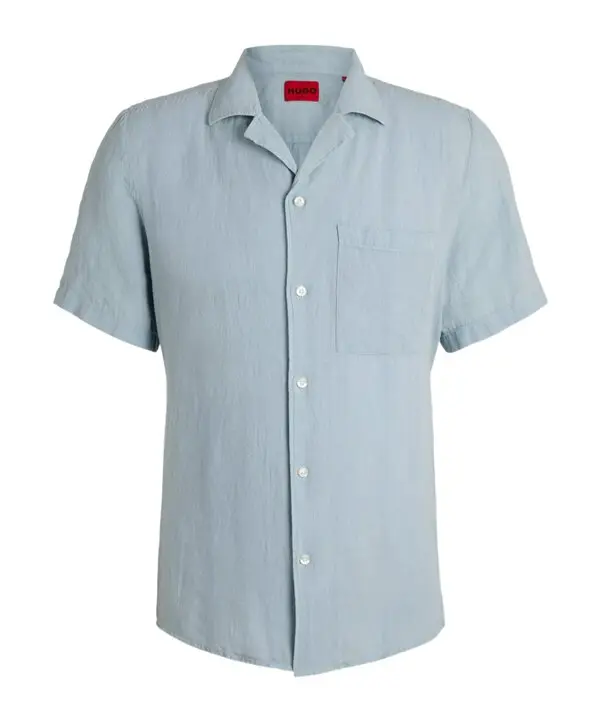 Hugo Boss Short-sleeve Button-up Shirt - Light Blue