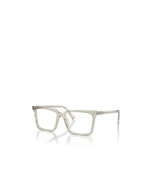 Miu Miu Square Frame Eyeglasses With Logo Embellishments - Grey