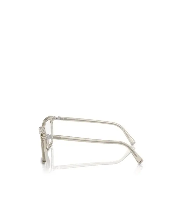 Miu Miu Square Frame Eyeglasses With Logo Embellishments - Grey