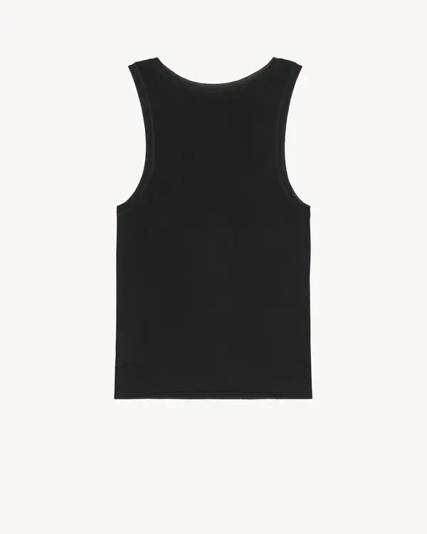 Saint Laurent Sleeveless Ribbed Knit Tank Top