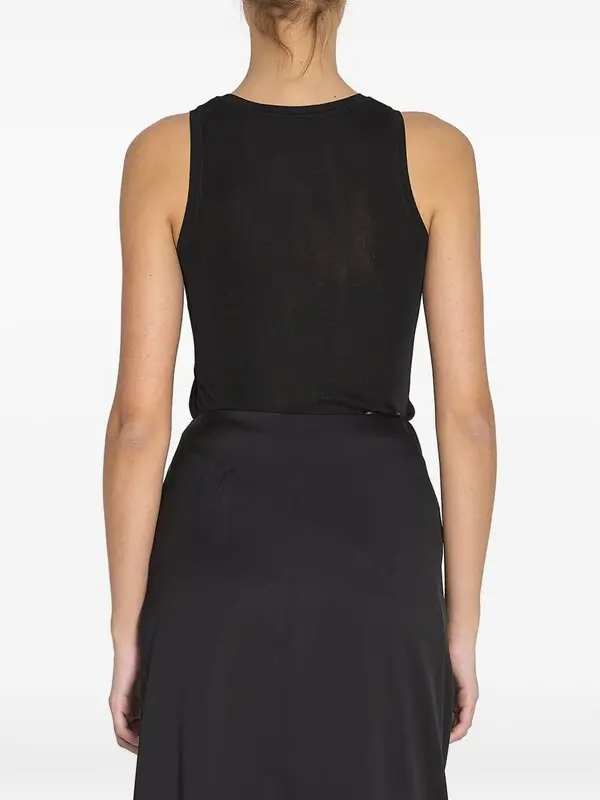 Saint Laurent Sleeveless Ribbed Knit Tank Top