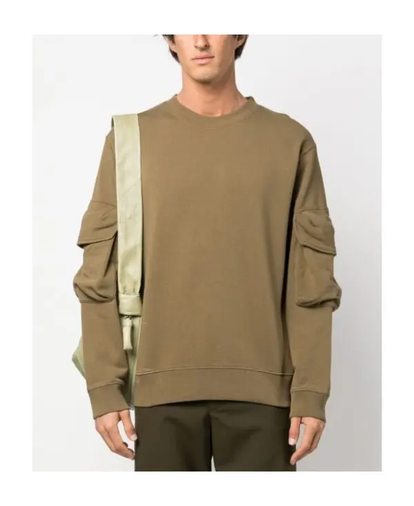 Dries Van Noten Round Neck Long Sleeve Sweater With Pocket Detail