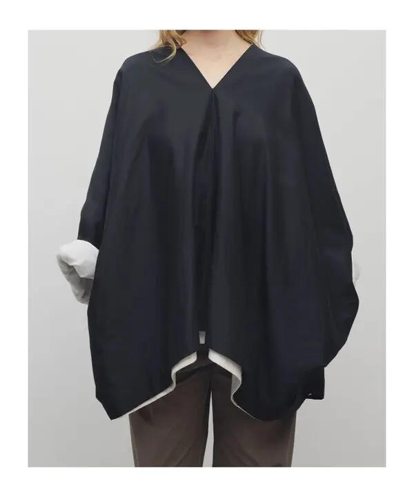THE ROW Cedar Asymmetric V-neck Cape Top