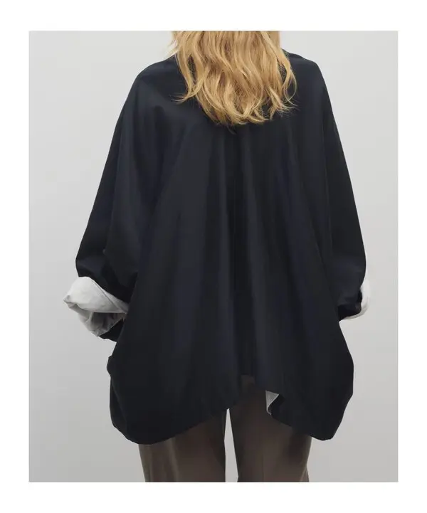 THE ROW Cedar Asymmetric V-neck Cape Top