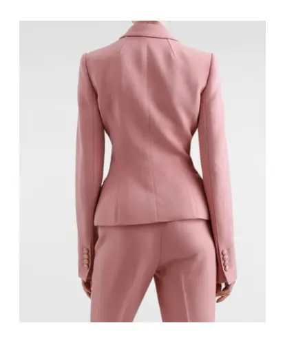 Dolce & Gabbana Single-breasted Crepe Jacket With Embossed Buttons - Pink