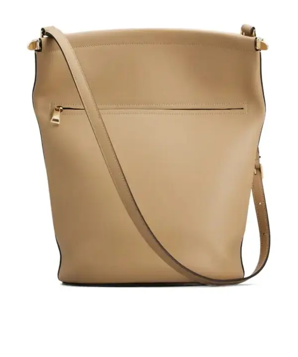 TOD'S Logo Embossed Bucket Bag - Beige
