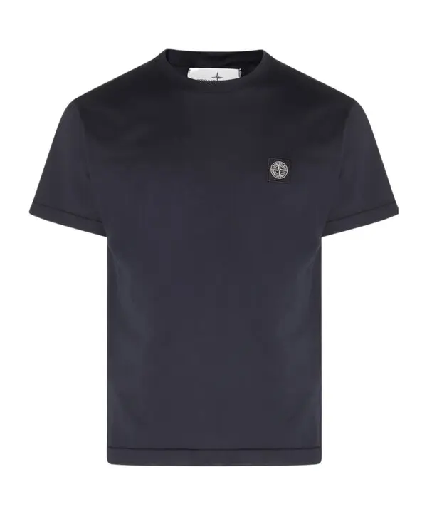 Stone Island Logo Patch Crewneck T-shirt - Blue