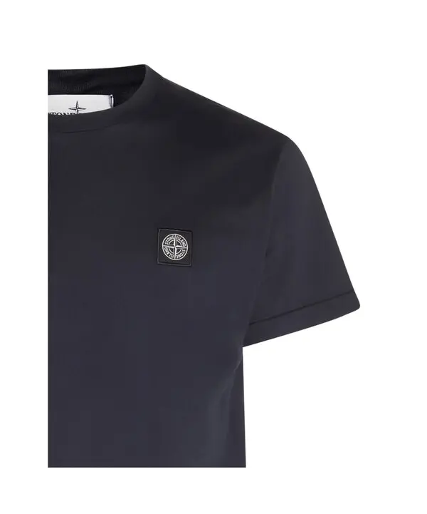 Stone Island Logo Patch Crewneck T-shirt - Blue