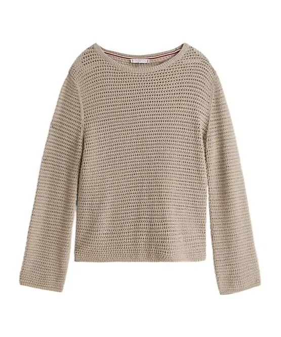 Tommy Hilfiger Pointelle Crochet Jumper - Sandalwood