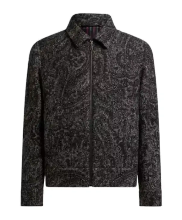 Etro Wool-blend Jacquard Zip-up Bomber Jacket
