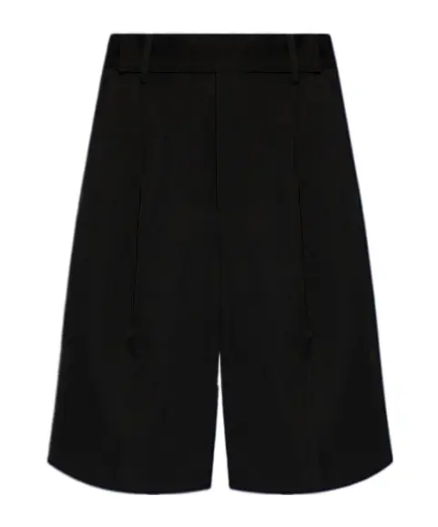 Yohji Yamamoto Belt-loop Pleated Shorts - Black