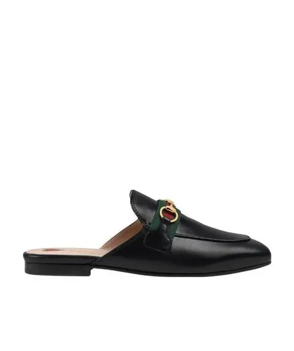 Gucci Princetown Mules With Horsebit Detail - Black