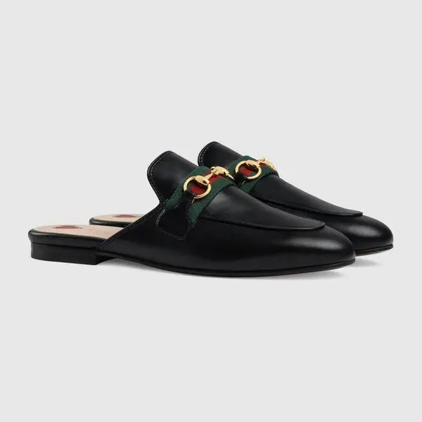 Gucci Princetown Mules With Horsebit Detail - Black
