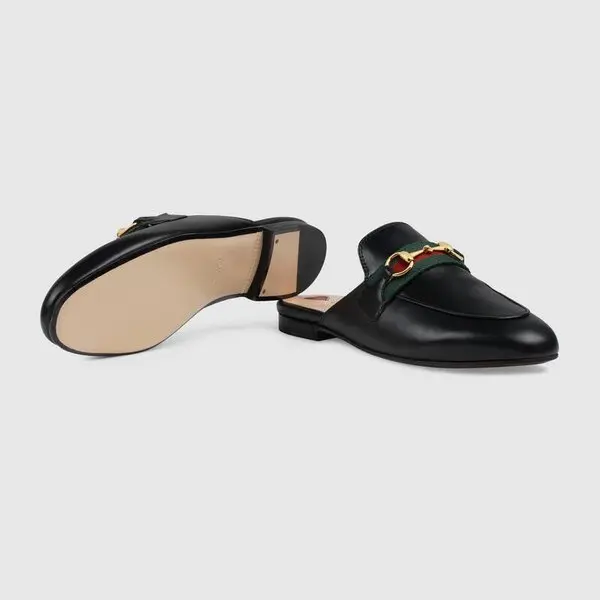 Gucci Princetown Mules With Horsebit Detail - Black