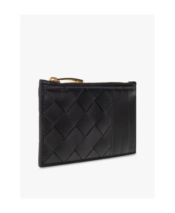 Bottega Veneta Zipped Coin Compartment Card Holder - Black