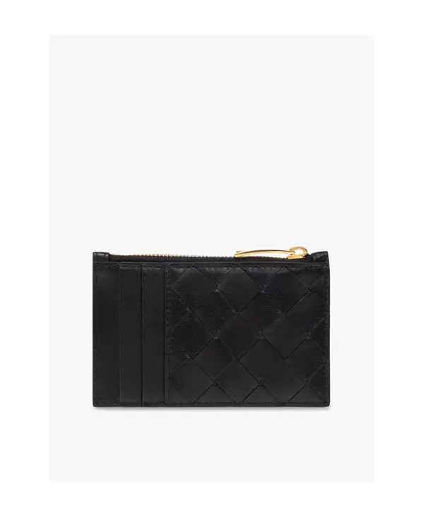 Bottega Veneta Zipped Coin Compartment Card Holder - Black