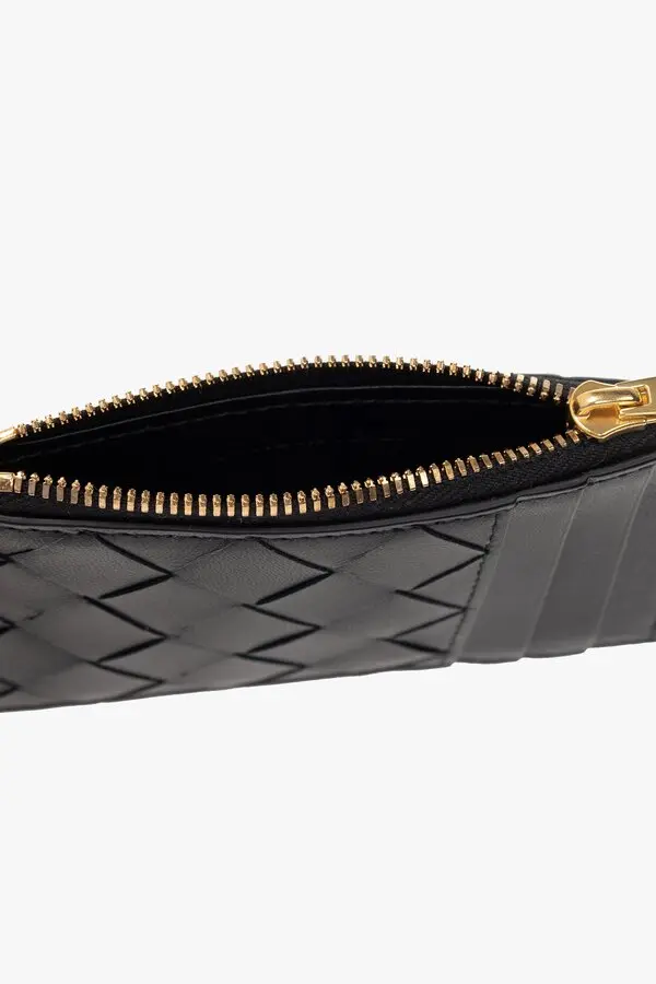 Bottega Veneta Zipped Coin Compartment Card Holder - Black