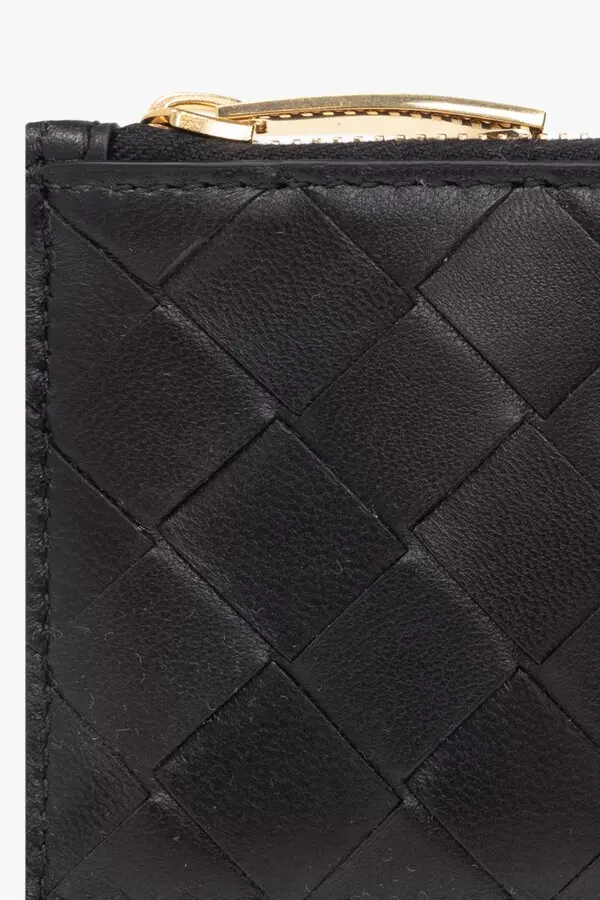 Bottega Veneta Zipped Coin Compartment Card Holder - Black