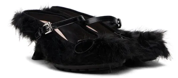 Simone Rocha 60mm Fur-trimmed Buckle Mules