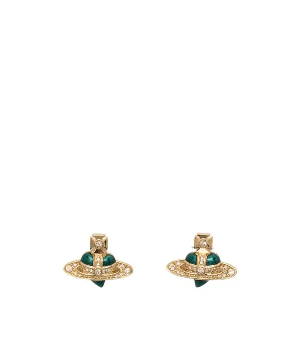 VIVIENNE WESTWOOD Diamante Heart Earrings - Yellow