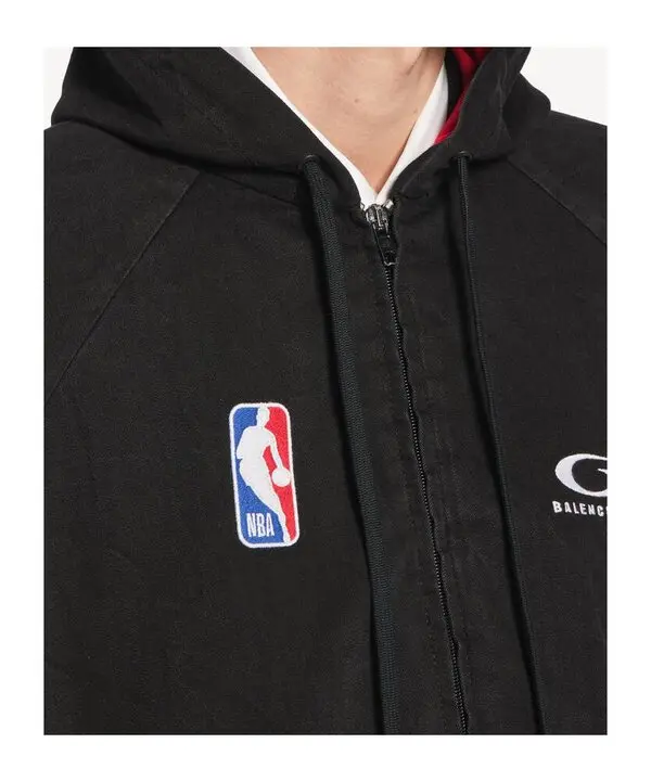 Balenciaga Nba Logo Hooded Jacket