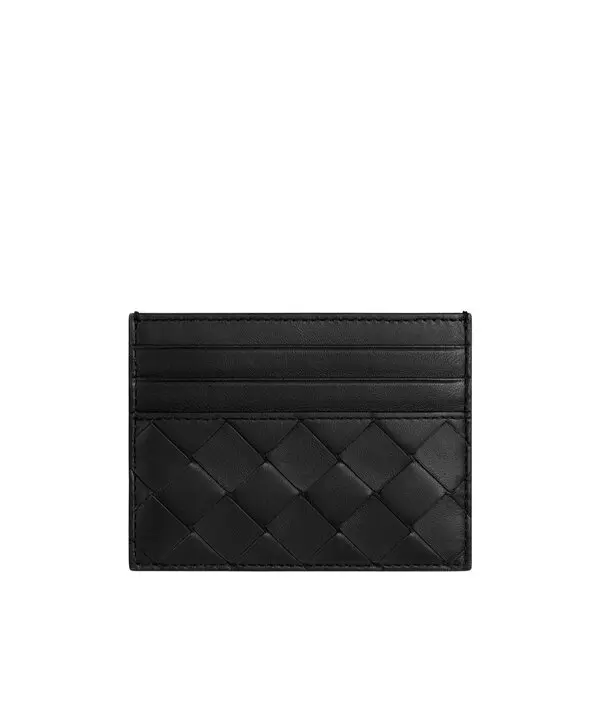Bottega Veneta Intrecciato Open Top Card Case - Black